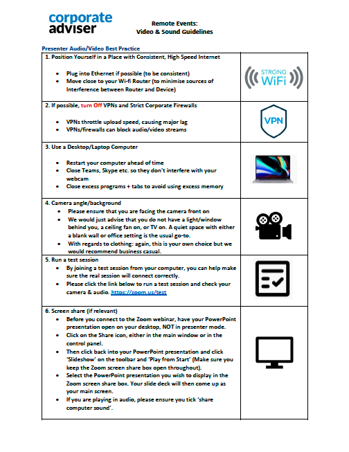 Digital and Print Advertising and Content Specs - Corporate Adviser